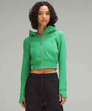Lululemon Scuba Full-Zip Cropped Hoodie - Green Punch | Editorialist